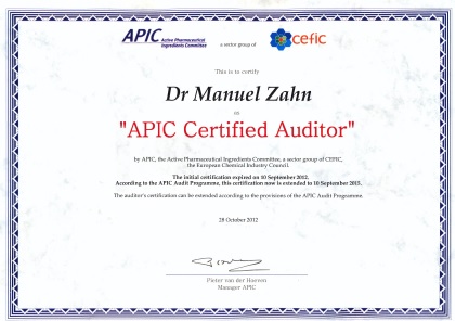 Manuel Zahn - APIC Certificate | Pharmaceutical Networking