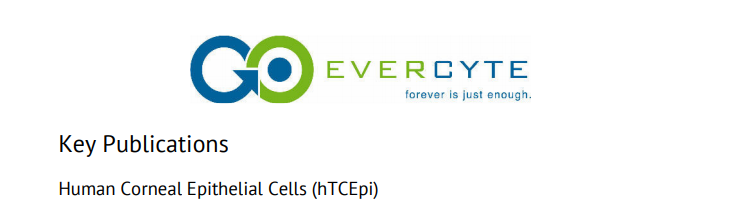 Key Publication - Human Corneal Epithelial Cells (hTCEpi)
