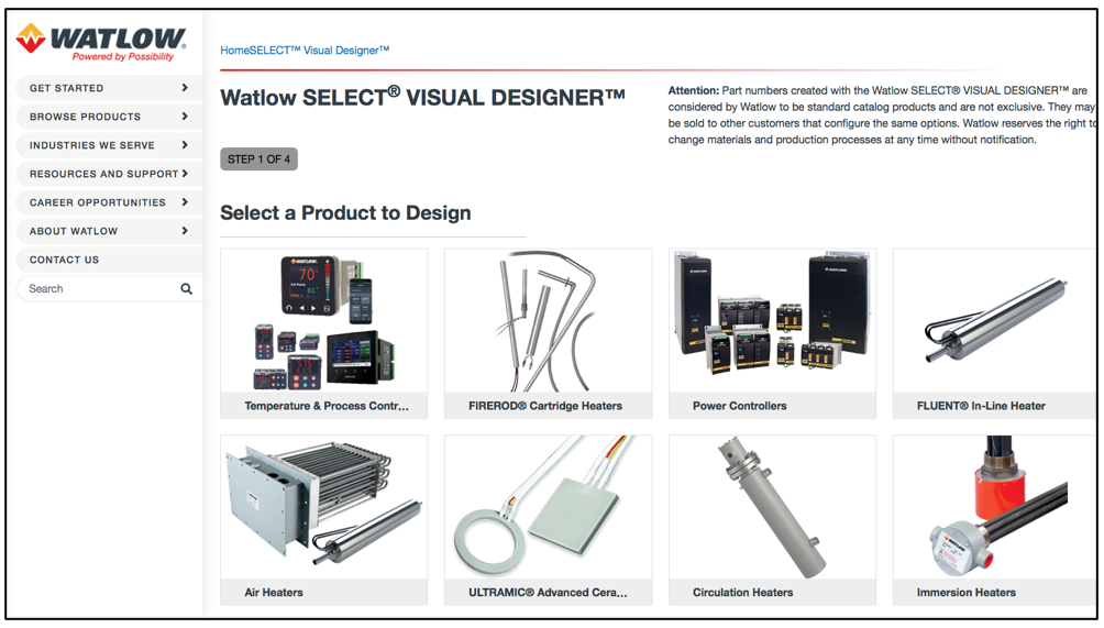 Innovative Watlow SELECT® Visual Designer tool