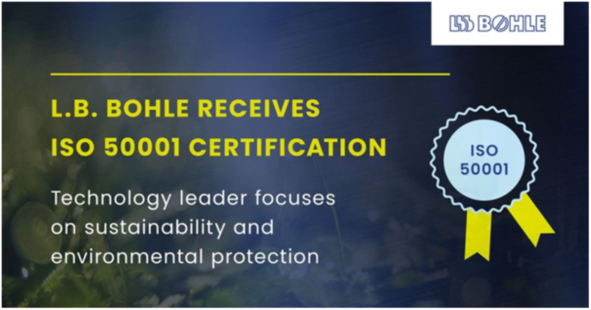 L.B. Bohle awarded ISO 50001 certification